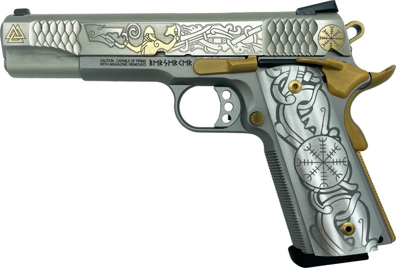 Buy SMITH AND WESSON 1911 E-SERIES “VIKING” GOLD INLAY ON STAINLESS .45 ...
